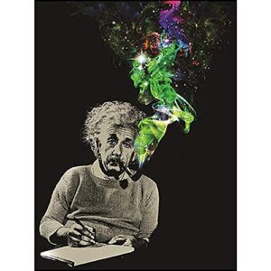 just funky albert einstein smoke galaxy lightweight fleece throw blanket | 45 x 60 inches