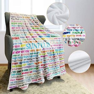 50" x 80" Blanket Comfort Warmth Soft Plush Throw for Couch Best of Seinfeld Colorful Text