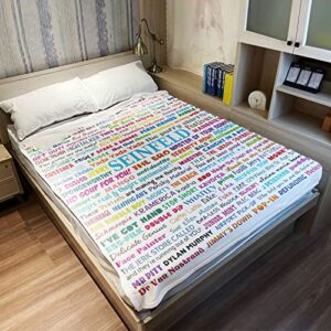 50" x 80" Blanket Comfort Warmth Soft Plush Throw for Couch Best of Seinfeld Colorful Text