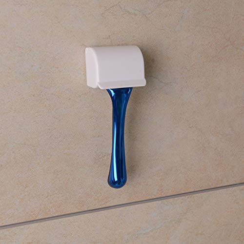 2 Pack Plastic Razor Holders with Cover Wall Mount for Shower, Self Adhesive Razor Shaver Hook Hanger Stands (White)