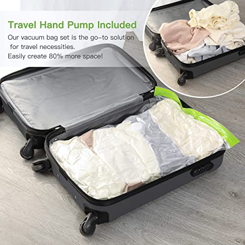 Umimile Vacuum Storage Bags,Space Saver Vacuum Sealer Bags for Clothes, for Comforters and Blankets, Hand Pump Included