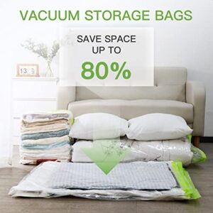 Umimile Vacuum Storage Bags,Space Saver Vacuum Sealer Bags for Clothes, for Comforters and Blankets, Hand Pump Included