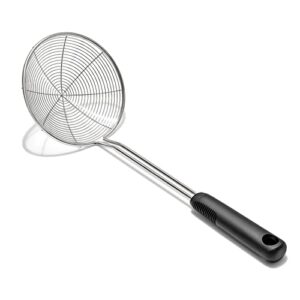 oxo good grips stainless steel spider scoop & strain skimmer,black