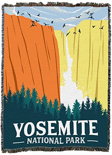 Pure Country Weavers Yosemite National Park Blanket - Gift Tapestry Throw Woven from Cotton - Made in The USA (72x54)