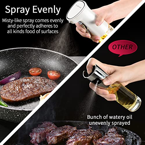 Oil Sprayer for Cooking, 240ml Glass Olive Oil Sprayer Mister, Olive Oil Spray Bottle, Kitchen Gadgets Accessories for Air Fryer, Canola Oil Spritzer, Widely Used for Salad Making, Baking, Frying, BBQ