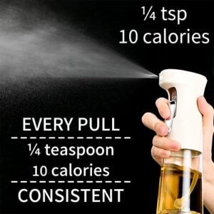 Oil Sprayer for Cooking, 240ml Glass Olive Oil Sprayer Mister, Olive Oil Spray Bottle, Kitchen Gadgets Accessories for Air Fryer, Canola Oil Spritzer, Widely Used for Salad Making, Baking, Frying, BBQ