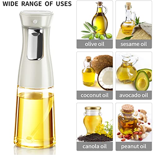 Oil Sprayer for Cooking, 240ml Glass Olive Oil Sprayer Mister, Olive Oil Spray Bottle, Kitchen Gadgets Accessories for Air Fryer, Canola Oil Spritzer, Widely Used for Salad Making, Baking, Frying, BBQ