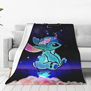 stitch blanket super cozy soft lightweight flannel fleece plush throw blankets for home couch, bed and sofa 80"x60"