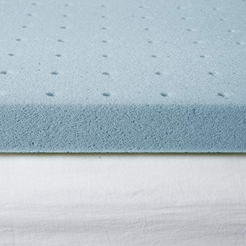 Sleep Philosophy Gel Infused Memory Foam Mattress Topper Luxurious All Season Enhanced Bed Support, Queen(2" Thick), Removable Cooling Cover