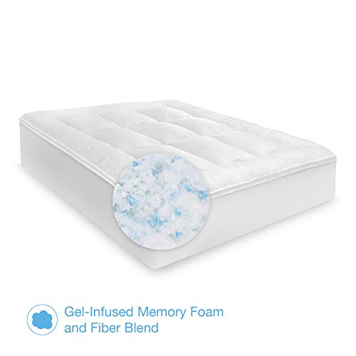 EcoPEDIC 2.5-Inch MemoryLOFT 100% Cotton Cover-Queen Mattress Topper, White