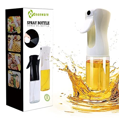 OnOnWare Oil Spray Bottle For Cooking 6.76 oz Cooking Oil Sprayer For Air Fryer | Glass Spray Bottles For Essential Oils | Cooking Oil Sprayer Salad Dressing Mister | Baking, Frying, BBQ