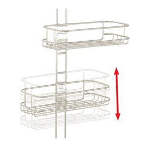 iDesign Linea Adjustable Over The Door Shower Caddy, Satin