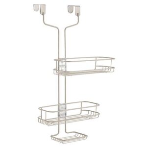 iDesign Linea Adjustable Over The Door Shower Caddy, Satin