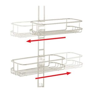 iDesign Linea Adjustable Over The Door Shower Caddy, Satin