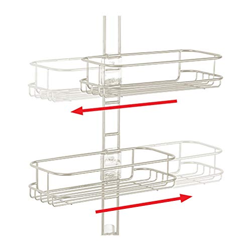 iDesign Linea Adjustable Over The Door Shower Caddy, Satin