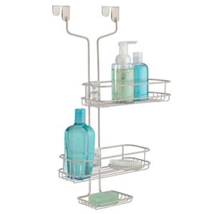 iDesign Linea Adjustable Over The Door Shower Caddy, Satin