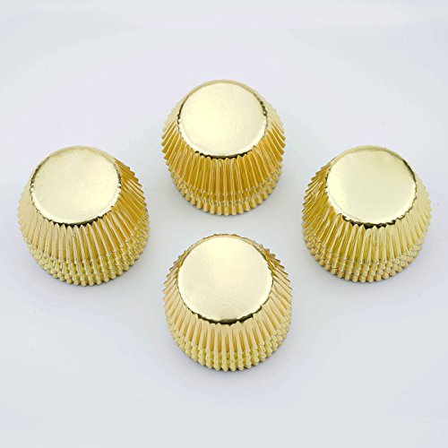 Gifbera Mini Foil Baking Cups Gold, 300-Count Bright Foil Paper Gold Cupcake Liners Mini Size