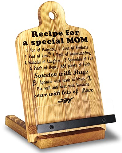 Gifts for Mom, Christmas Birthday Gifts for Mom, Cookbook Stand to My Mom from Daughter Son, Best Mom Ever Gifts- Kitchen Present for Mother C-011