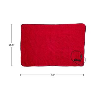 Stalwart Heated Blanket 2-Pack - USB-Powered Sherpa Throw Blankets for Travel, Home, Office, or Camping - Winter Car Accessories (Red Wine)