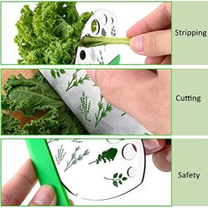 Herb Stripper, Jiaedge Green 9 holes Stainless Steel Kitchen Herb Leaf Stripping Tool, Metal Herb Pealer Suit for Kale, Collard Greens, Thyme, Basil, Rosemary Stripper