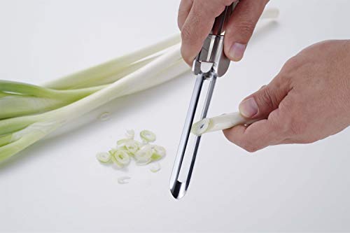 Seki Japan Long Vegetable Peeler, stainless steel blade with plasctic safety cover