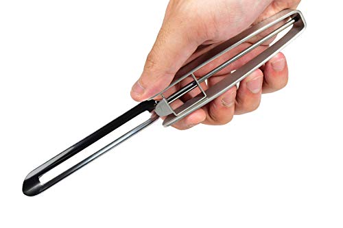 Seki Japan Long Vegetable Peeler, stainless steel blade with plasctic safety cover