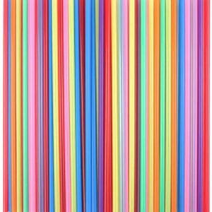 Tomnk 300pcs 10.3 Inches Disposable Drinking Straws Plastic Straws Extra Long Assorted Bright Colors