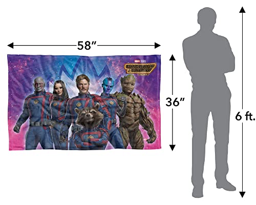 LOGOVISION Guardians of The Galaxy Vol 3 Blanket, 36"x58" Guardians Line Up Fleece Blanket