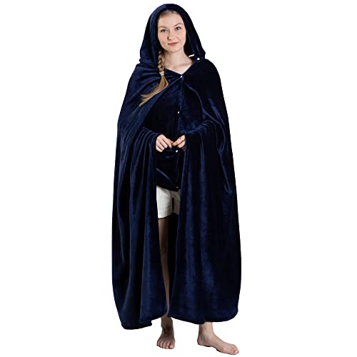 NANPIPER Wearable Blanket,Oversized Hoodie Blankets for Women,Soft Fuzzy Throw,Warm Plush Fleece Microfiber, 65"x80" Navy Blue