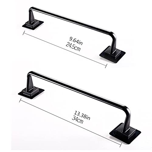 Self Adhesive Towel Rod Bar Wall Bath Towel Holder Rail Rack for Kitchen Bathroo Dish Drying Rack Over Sink Kitchen Adjustable (BK1, One Size)