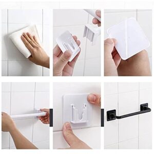 Self Adhesive Towel Rod Bar Wall Bath Towel Holder Rail Rack for Kitchen Bathroo Dish Drying Rack Over Sink Kitchen Adjustable (BK1, One Size)