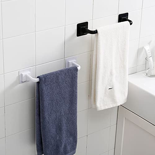 Self Adhesive Towel Rod Bar Wall Bath Towel Holder Rail Rack for Kitchen Bathroo Dish Drying Rack Over Sink Kitchen Adjustable (BK1, One Size)