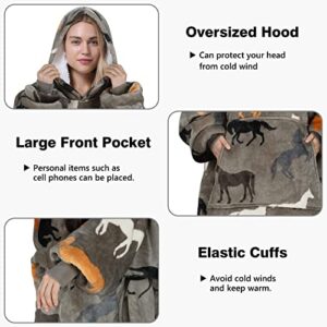 Tirrinia Oversized Wearable Blanket Hoodie, Blanket Hoodie for Women Men Adult, Soft Blanket Sweatshirt Hoodie with Large Pocket