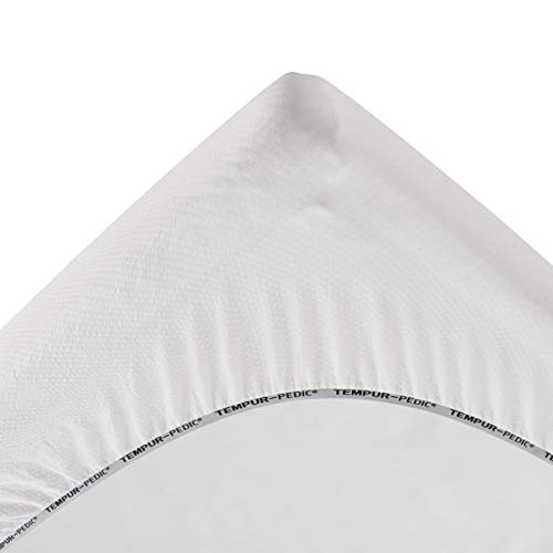 Tempur-Pedic TEMPUR Supreme 3-Inch Medium Firm Mattress Topper, King, Beige & Cool Luxury Mattress Pad, King, White