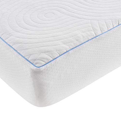 Tempur-Pedic TEMPUR Supreme 3-Inch Medium Firm Mattress Topper, King, Beige & Cool Luxury Mattress Pad, King, White