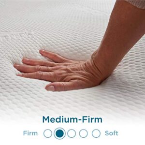 Tempur-Pedic TEMPUR Supreme 3-Inch Medium Firm Mattress Topper, King, Beige & Cool Luxury Mattress Pad, King, White