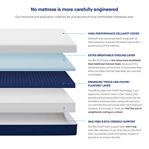 AMERISLEEP AS2 Memory Foam Mattress - King (Medium Firm) | Plant Based Material | Made 100% in USA