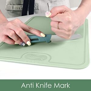 Gintan TPU Cutting Board, BPA-Free, With Knife and JuiceGroove,Scratch Resistant Flexible Cutting Boards for Kitchen, Dishwasher Safe, Easy-Grip Handle, Non-Slip