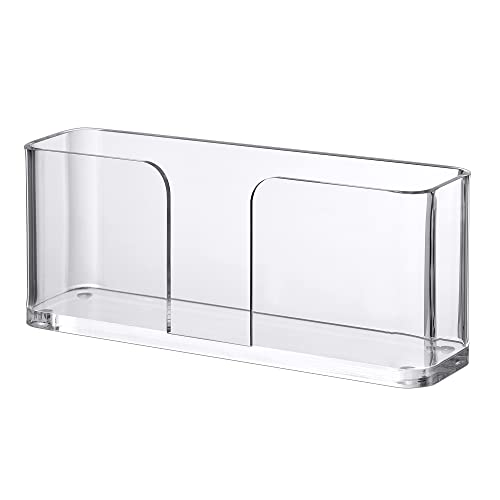 Amazing Abby Acrylic Guest Towel Napkin Holder (8.5"x4.5"), Plastic Napkin Dispenser with Non-Slip Pads, Clear Napkin Stand, Great for Kitchen Counter, Dining Table, Bathroom Vanity, and More