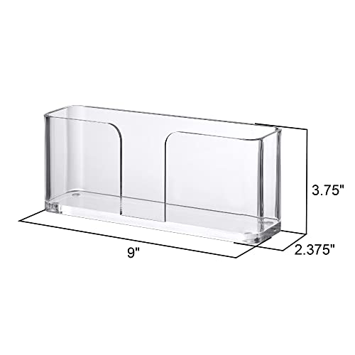 Amazing Abby Acrylic Guest Towel Napkin Holder (8.5"x4.5"), Plastic Napkin Dispenser with Non-Slip Pads, Clear Napkin Stand, Great for Kitchen Counter, Dining Table, Bathroom Vanity, and More