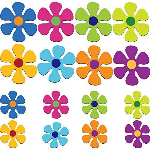 Car Flower Magnet Funny Magnetic Decals Decorations Cute Fridge Magnets 60s Flower Cutout Magnet for Car Home Door Whiteboard Refrigerator (16 Pieces,3.9 x 3.9 Inch, 2.2 x 2.2 Inch)