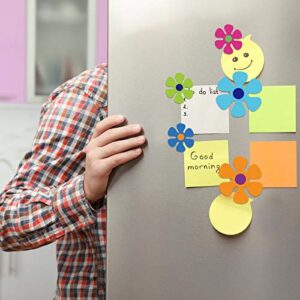 Car Flower Magnet Funny Magnetic Decals Decorations Cute Fridge Magnets 60s Flower Cutout Magnet for Car Home Door Whiteboard Refrigerator (16 Pieces,3.9 x 3.9 Inch, 2.2 x 2.2 Inch)