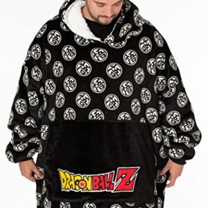 Dragon Ball Z Oversized Blanket Hoodie Adults Mens Womens Sherpa Fleece One Size Black