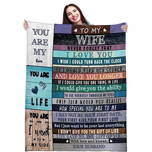 Yiyhuxf Best 50th 15th 10th 5 Year 3rd Wedding Birthday Gifts for Wife for Her Throw Blanket 60"x50"