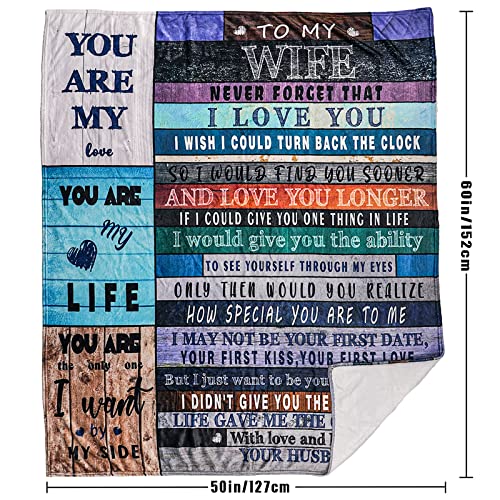 Yiyhuxf Best 50th 15th 10th 5 Year 3rd Wedding Birthday Gifts for Wife for Her Throw Blanket 60"x50"