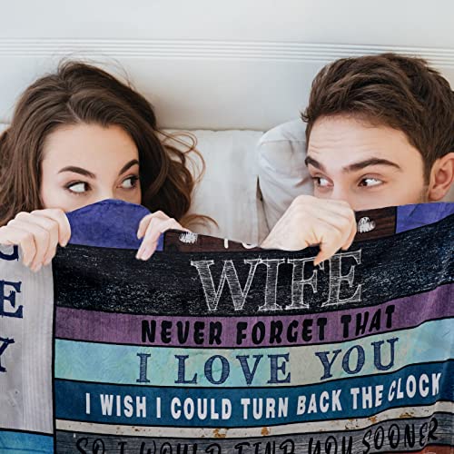 Yiyhuxf Best 50th 15th 10th 5 Year 3rd Wedding Birthday Gifts for Wife for Her Throw Blanket 60"x50"