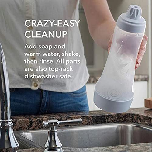 Pancake Batter Dispenser – 2-in-1 Pancake Dispenser Mixer Bottle with Stainless Steel wire whisk Ball – Pancake Maker for Cupcakes, Crepes, Pancake Mix, Muffins for Griddle by Ucraft Kitchen