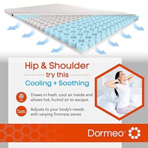 The Premium Mattress Topper by Dormeo (Twin XL) and True Evolution Pillow Bundle