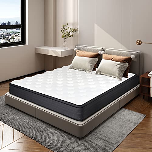 Hohamn Euro Top 12 Inch Memory Foam Hybird Individually Wrapped Pocket Spring Mattress in a Box (Twin)