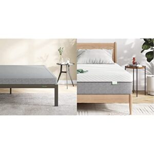 novilla 4 inch metal box spring, twin & 12 inch twin memory foam mattress-pressure relieving, matrress-in-a-box, certipur-us certified, medium firm